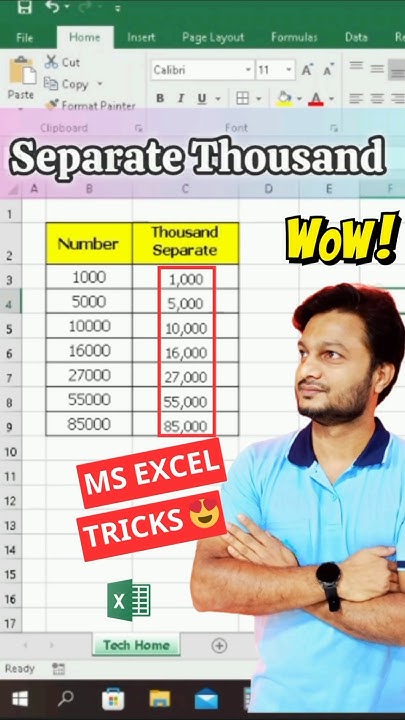 How to Separate Thousand🤔? MS Excel Tricks🔥#excel #exceltips #exceltricks #excelformula #shorts ...