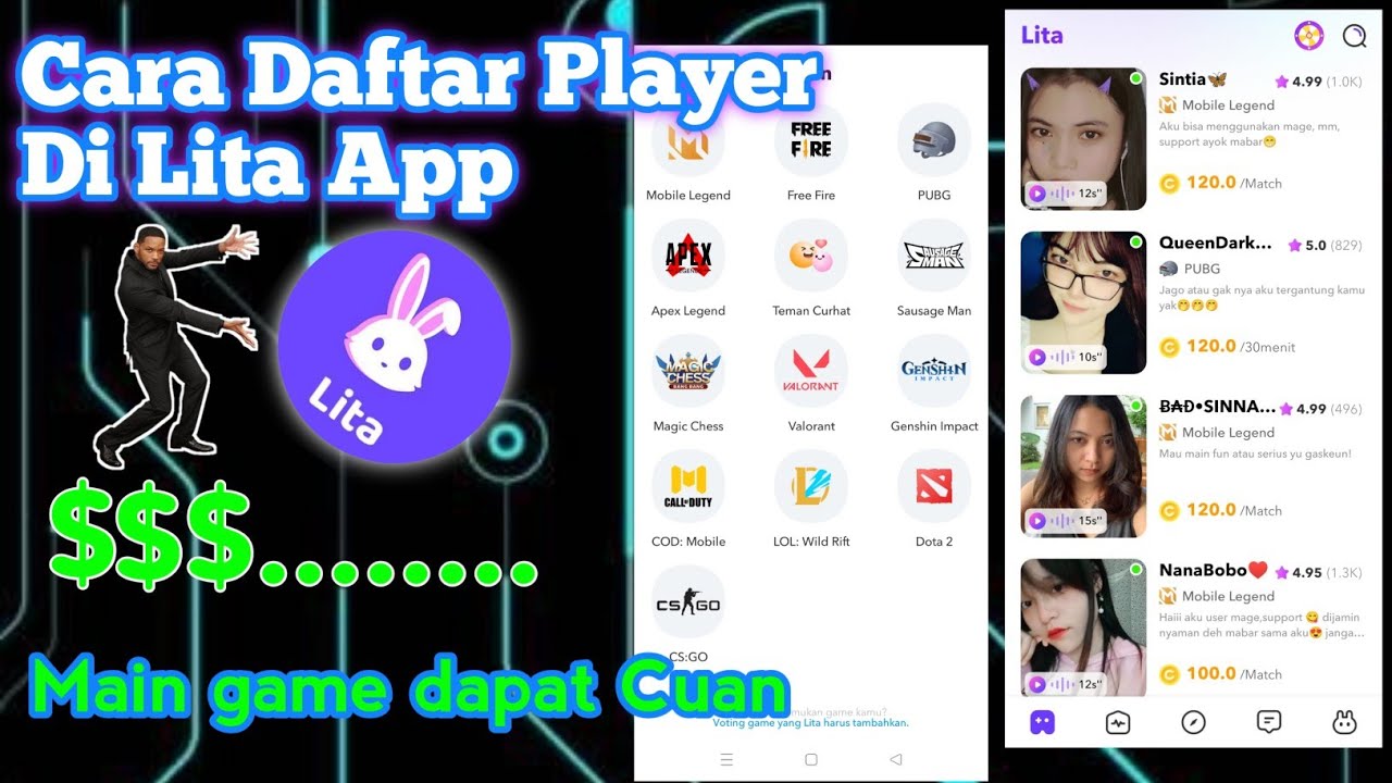 Cara Daftar Player di Lita App || Main Game dapat Duit - YouTube