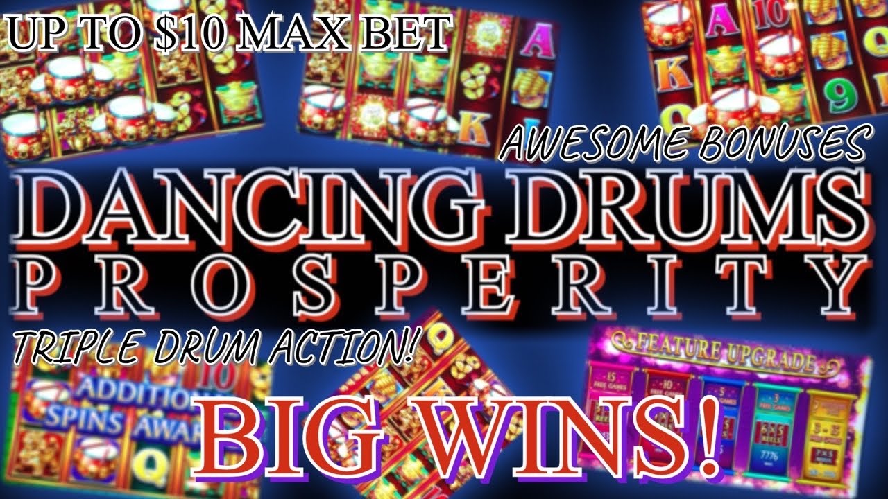 DANCING DRUMS SLOT MACHINE AWESOME BONUSES BIG WINS TRIPLE DRUM ACTION ...