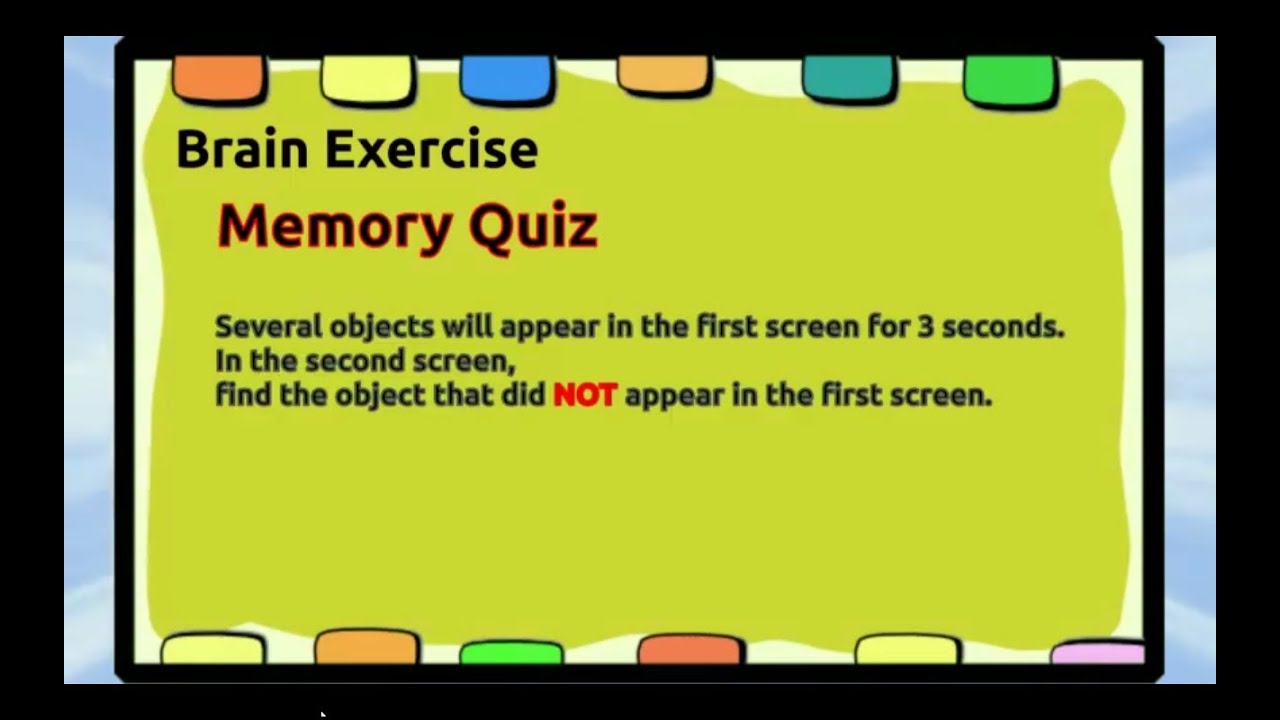 Memory Quiz 001 - Brain Exercise - Quiz of the Day - YouTube