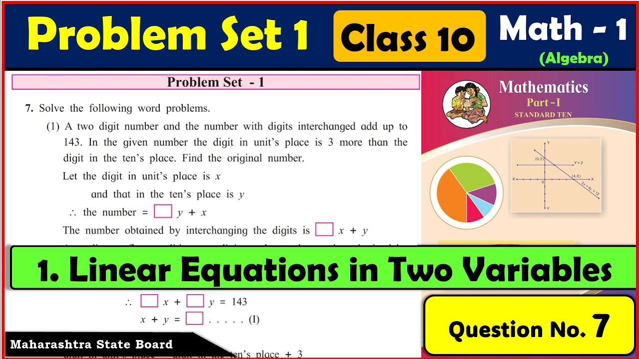 Problem Set 1 Class 10 maths Part 1 | Linear Equations in Two Variables ...
