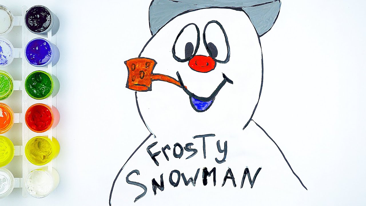 How to Draw a Frosty the Snowman - Color a Frosty the Snowman - Learn ...