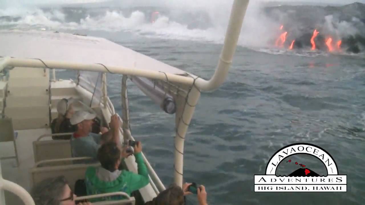 Volcano Lava Boat Tour in Hawaii - YouTube