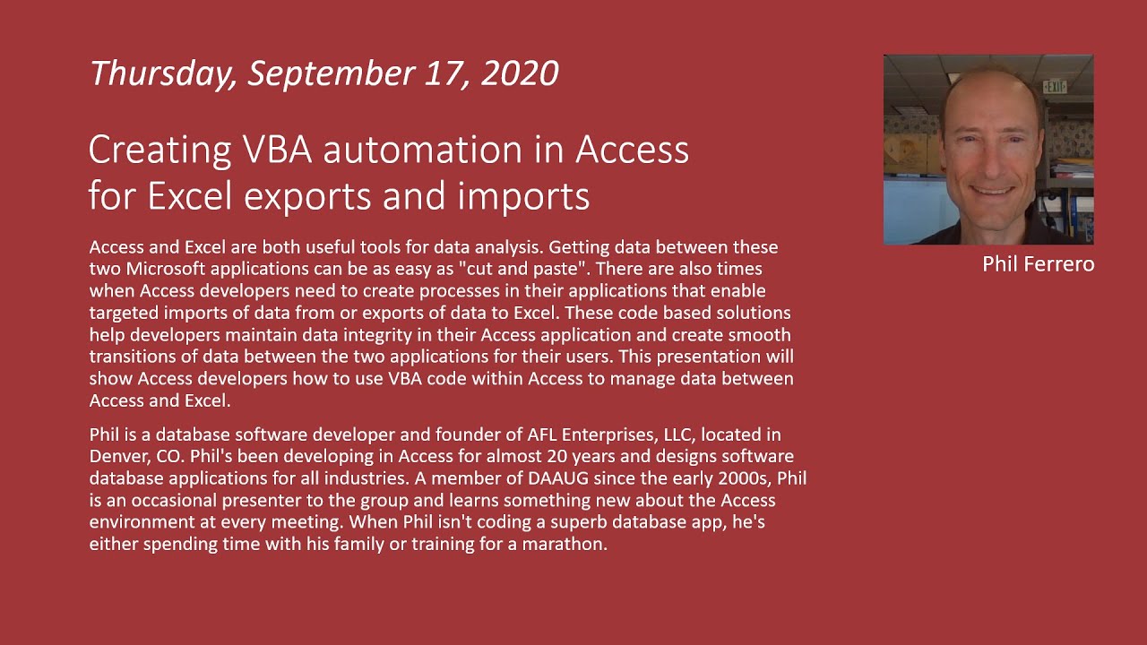 Creating Vba Automation In Access For Excel Exports And Imports Youtube 7036