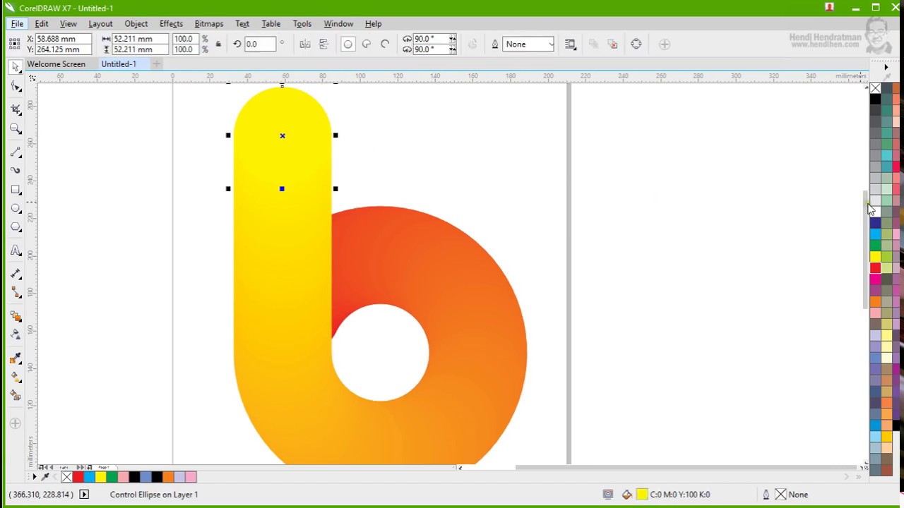 Gradient Logo using Blend with Path Coreldraw - YouTube