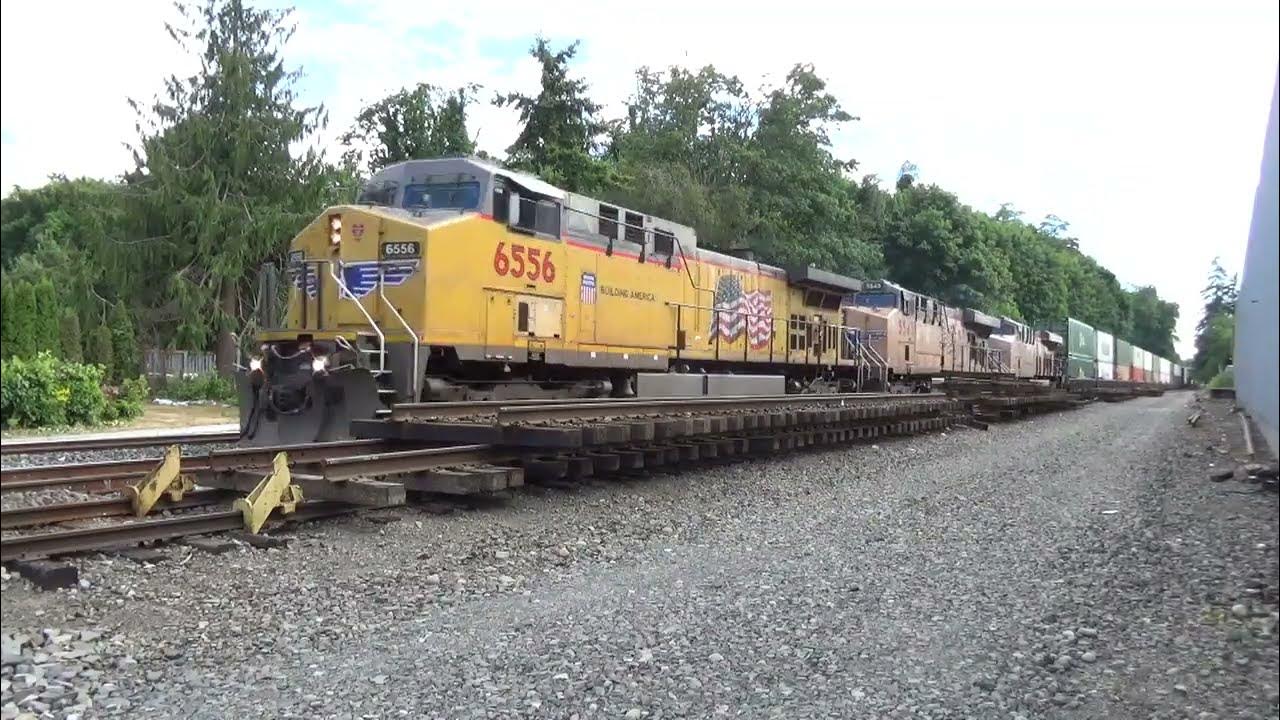 (Northbound) Union Pacific Intermodal Train passes through the South 19TH Street Railroad ...