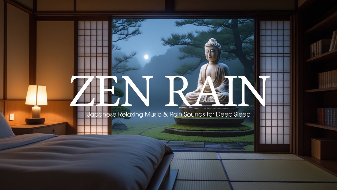 🌿 Zen Rain & Buddha Serenity 🌙 Japanese Relaxing Music & Rain Sounds ...