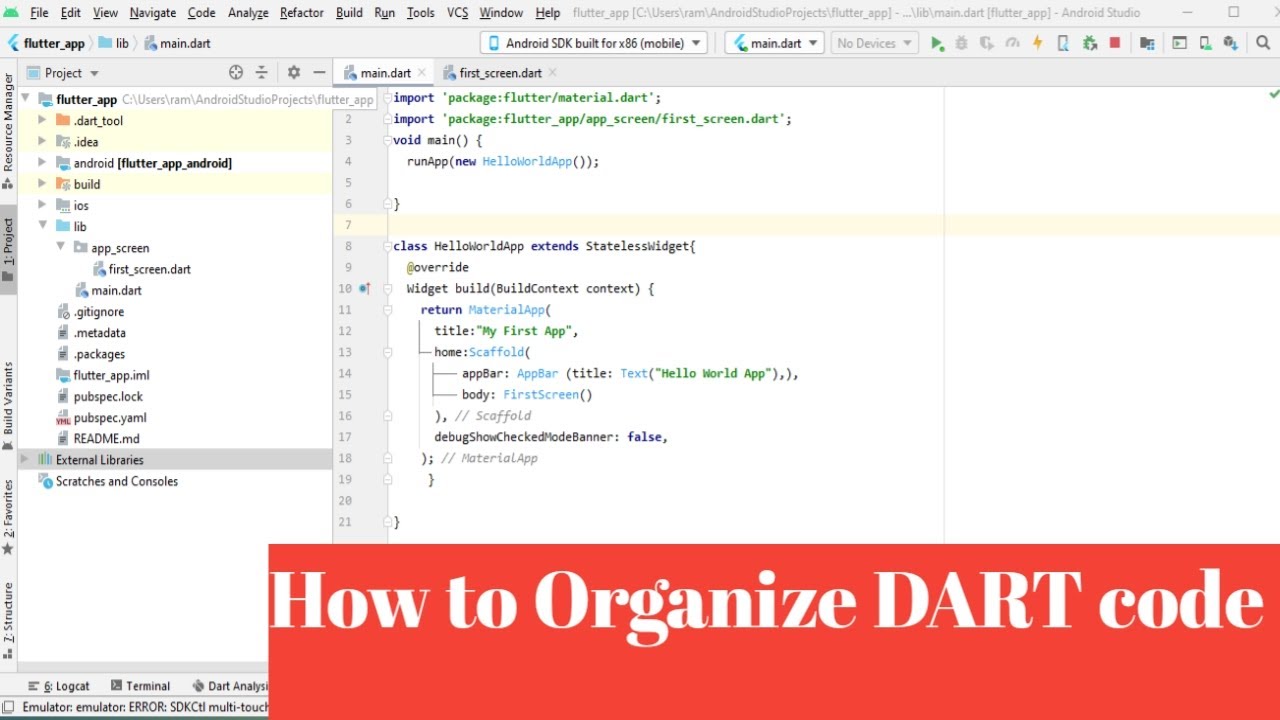 How To Organize A Flutter Code Organize Dart Code Flutter Tutorial 6862