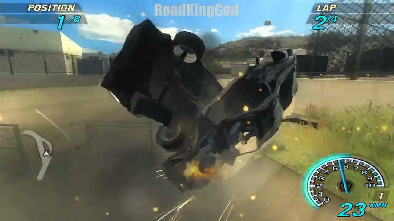 FlatOut 2, but cars are flying towards me - YouTube