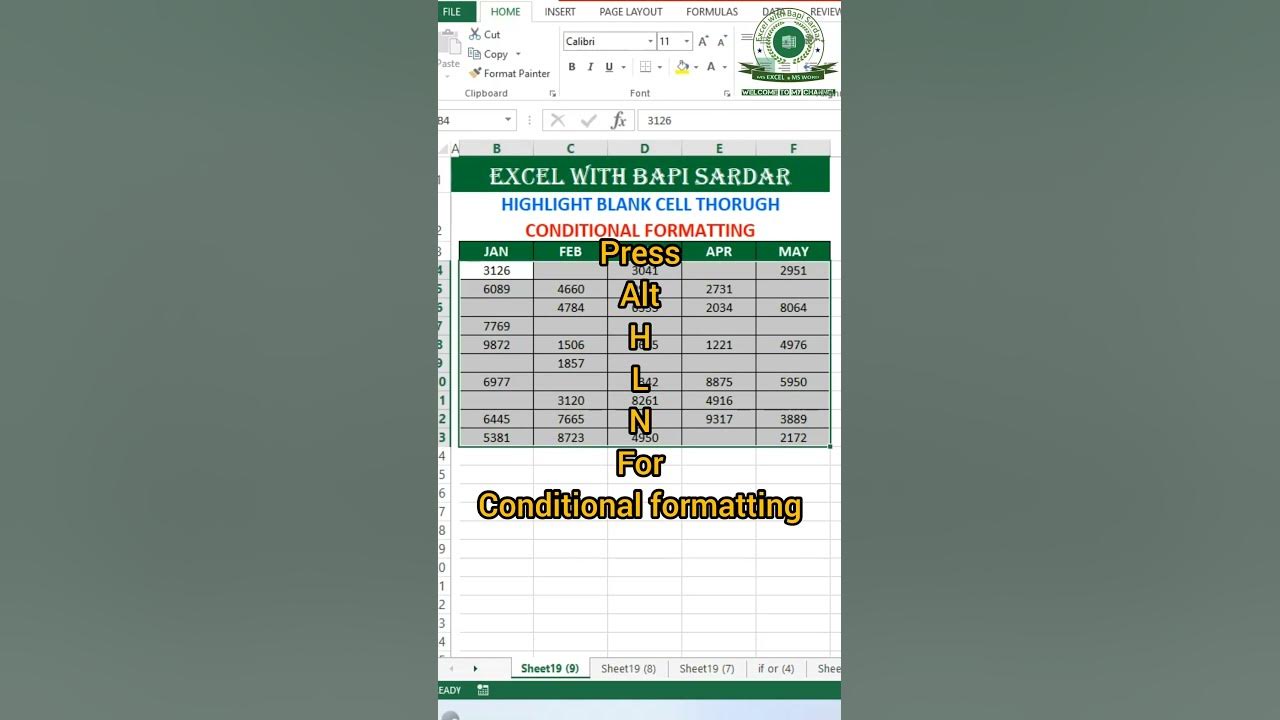 Highlight Blank Cell Through Conditional Formatting Msexcel Ytviral Trendingshorts