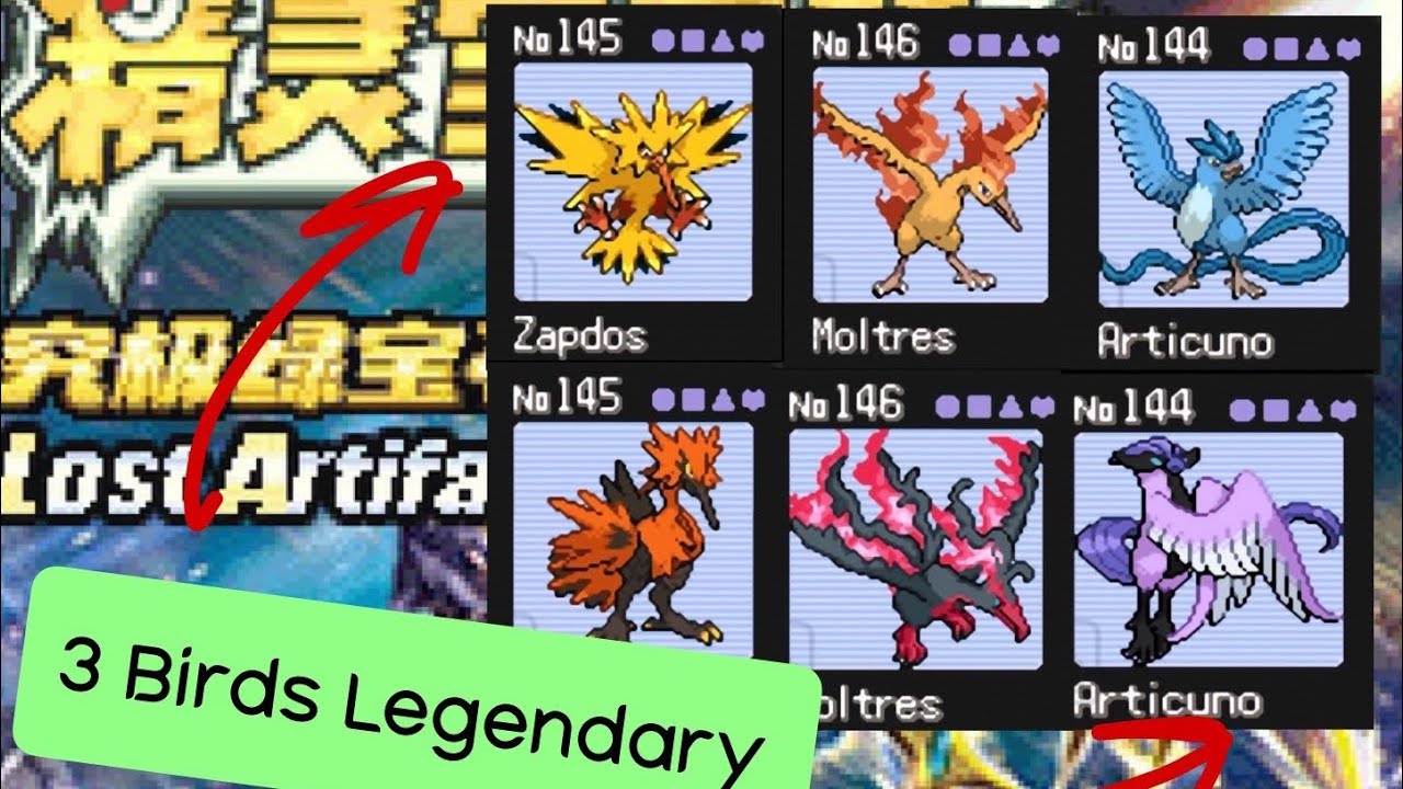 Pokemon Hyper Emerald Lost Artifact: 5.5 How to Catch trio bird Kanto ...