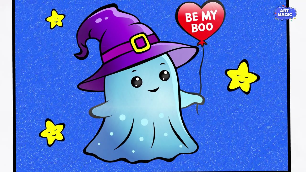 Be My Boo | Boo-tiful Halloween Love | Cute Ghost's Heartfelt Drawing ...