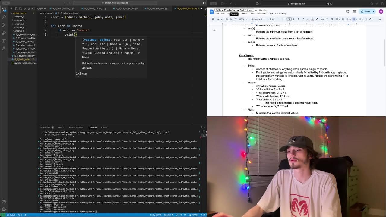 Teaching Myself Python Live: Python Crash Course by Eric Matthes ...