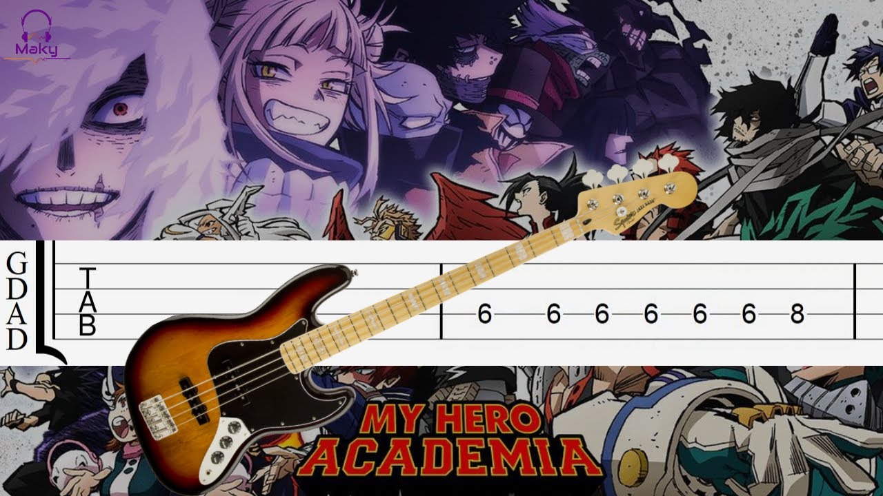 My Hero Academia - Hero Too [Bass Tabs Tutorial] - YouTube