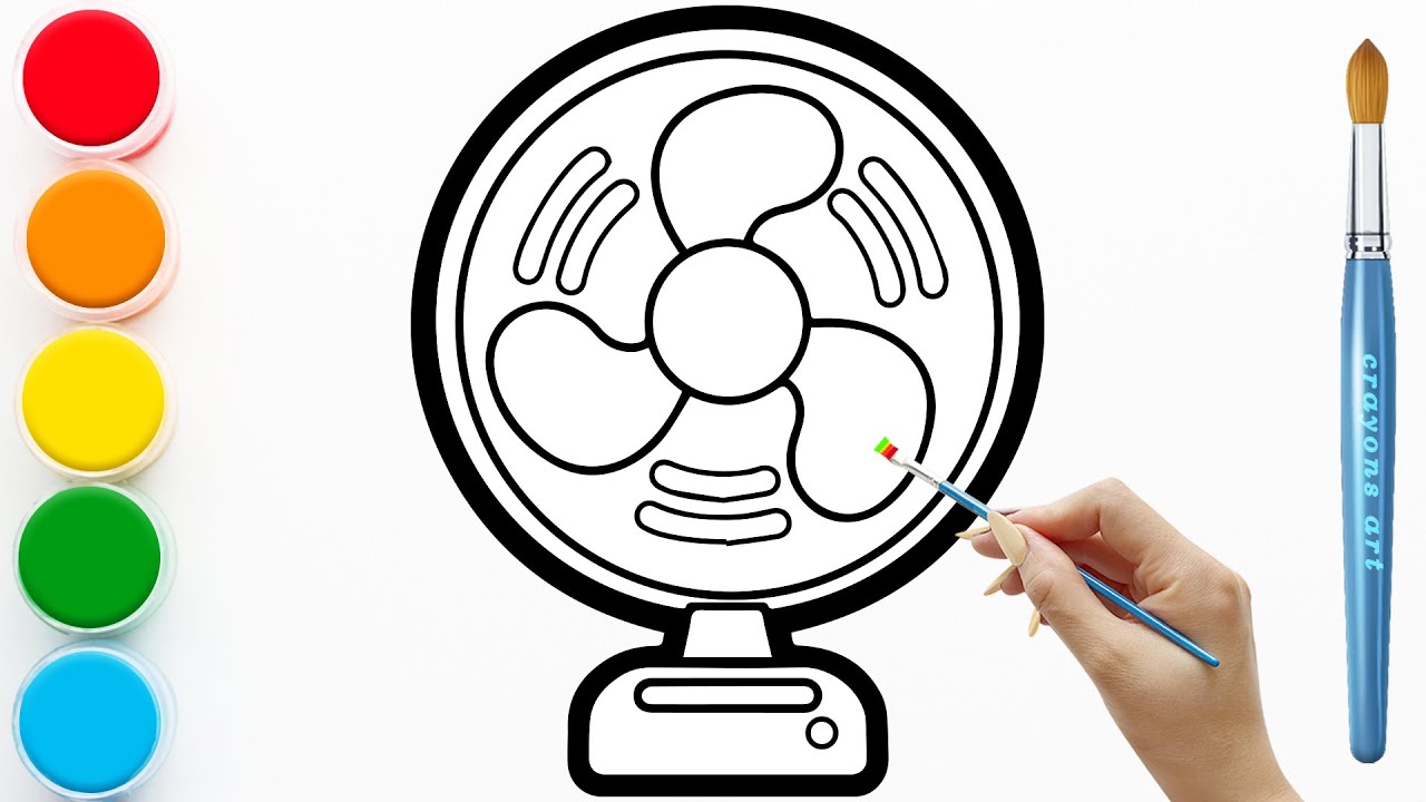 How To Draw Fan - Step By Step Drawing - YouTube