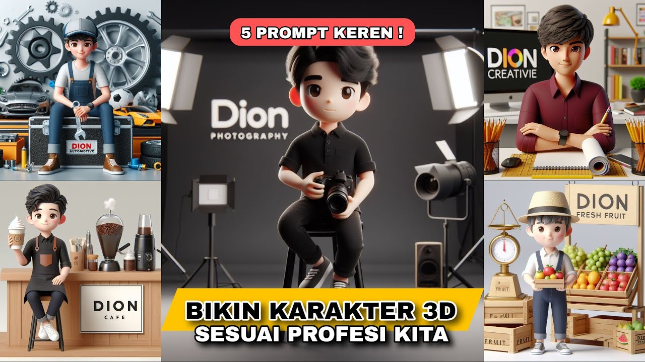 KEREN 🔥 MEMBUAT KARAKTER 3D SESUAI PROFESI ATAU USAHA KITA - 5 PROMPT KEREN BING IMAGE CREATOR ...
