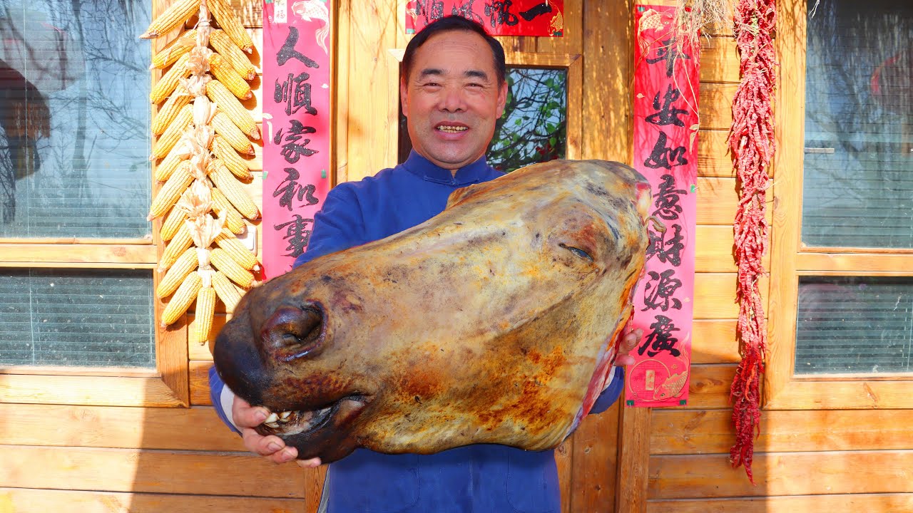 【Uncensored】DONKEY HEAD Stir-fried with Secret Rural Sauce! Full of ...