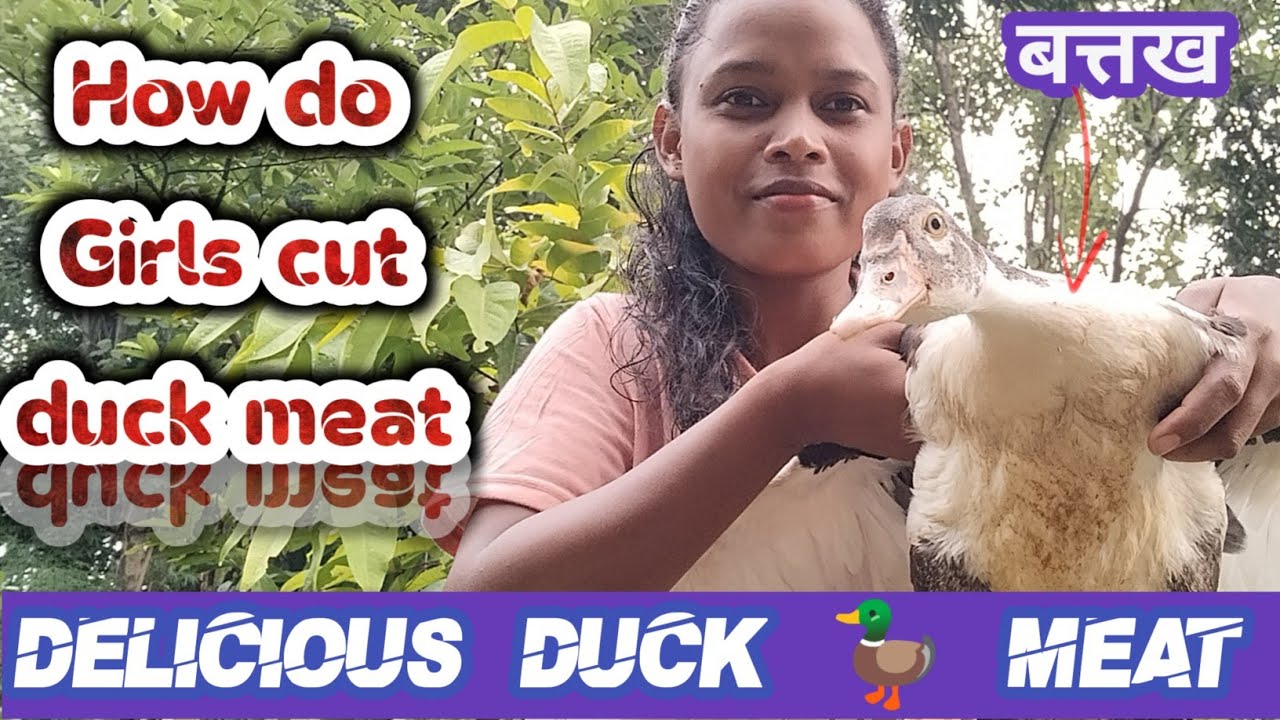 How do girls cut duck meat || Duck Cutting and Cooking || Duck meat ...