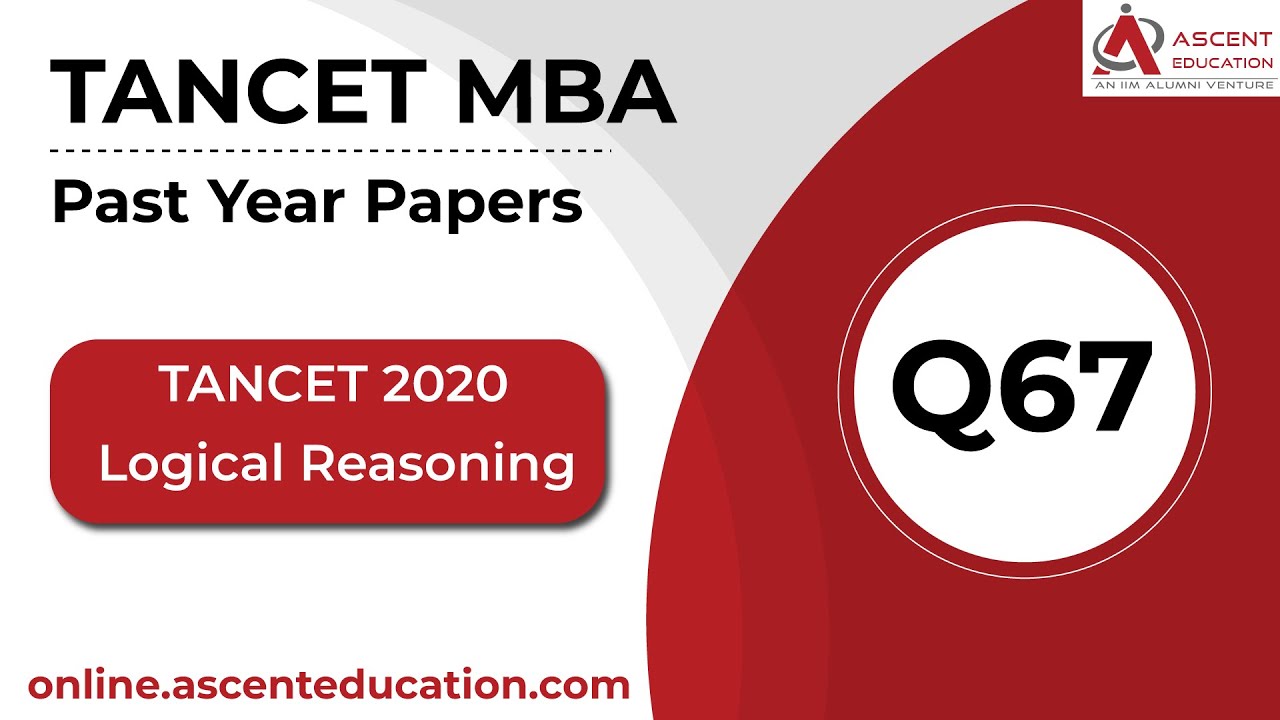 TANCET Logical Reasoning Q67 | Code Decoding | TANCET 2020 MBA Paper ...