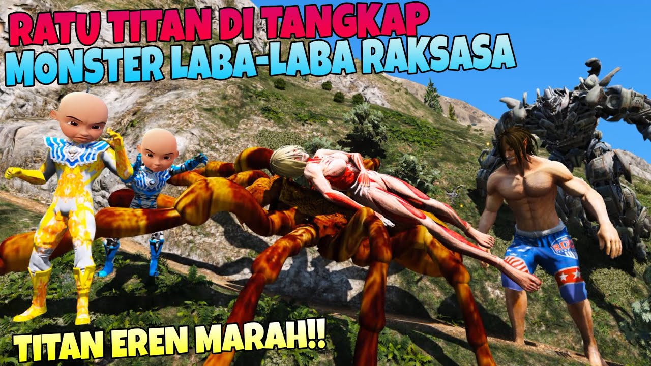 RATU TITAN DITANGKAP & DICULIK MONSTER LABA-LABA RAKSASA! TITAN EREN ...