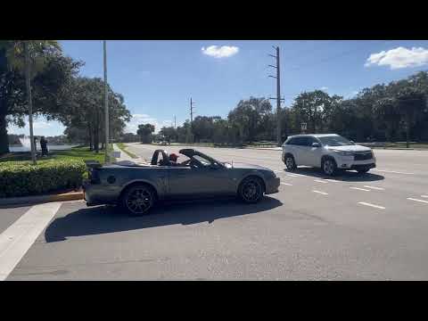 ford mustang leaves car show in style