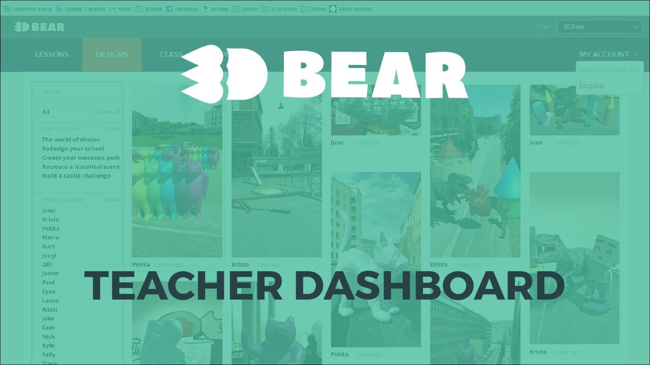3DBear Teacher dashboard - YouTube