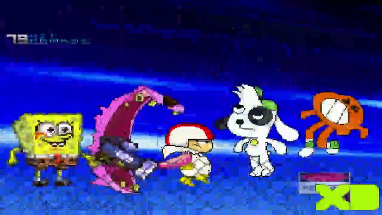 Mugen battle Doki Courage Spongebob and Kick Buttowski vs Darwin - YouTube
