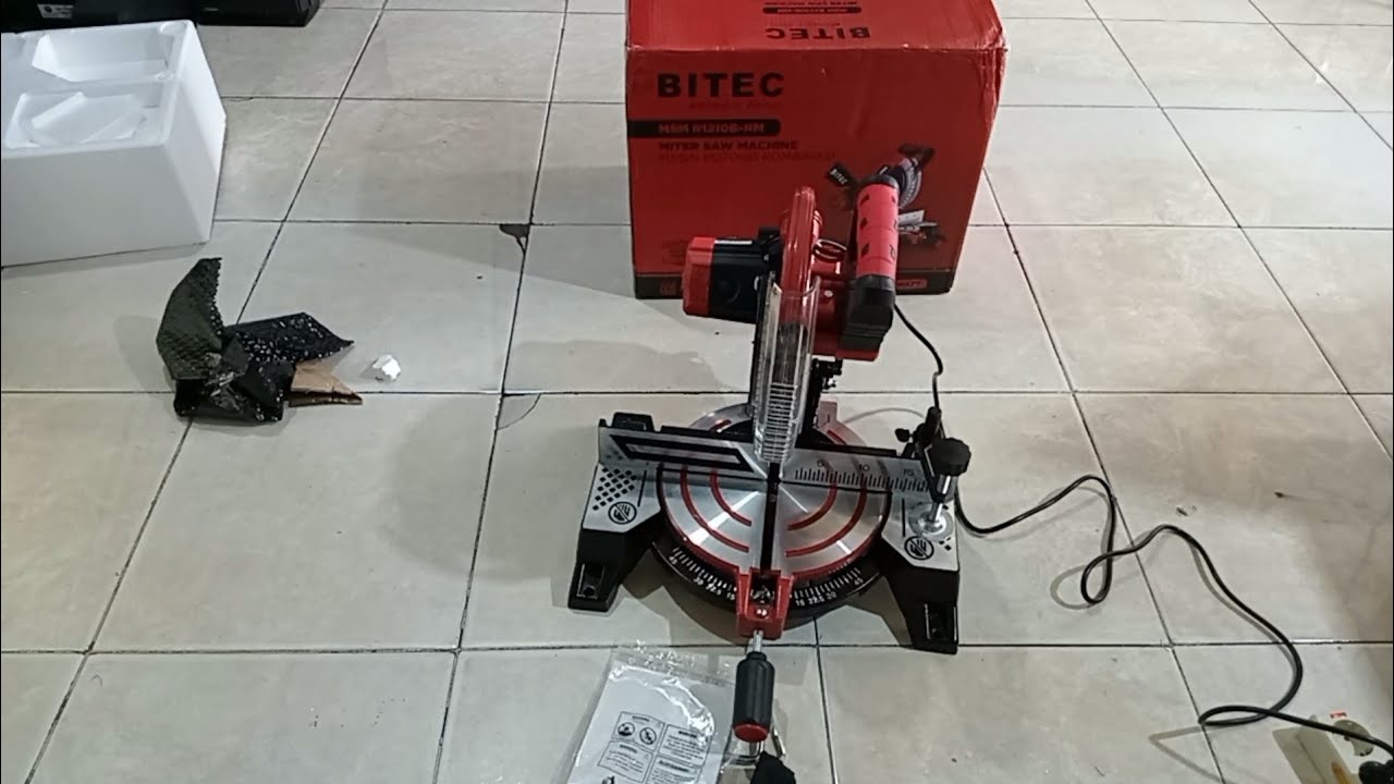 mitersaw 10 inch merek bitec - YouTube