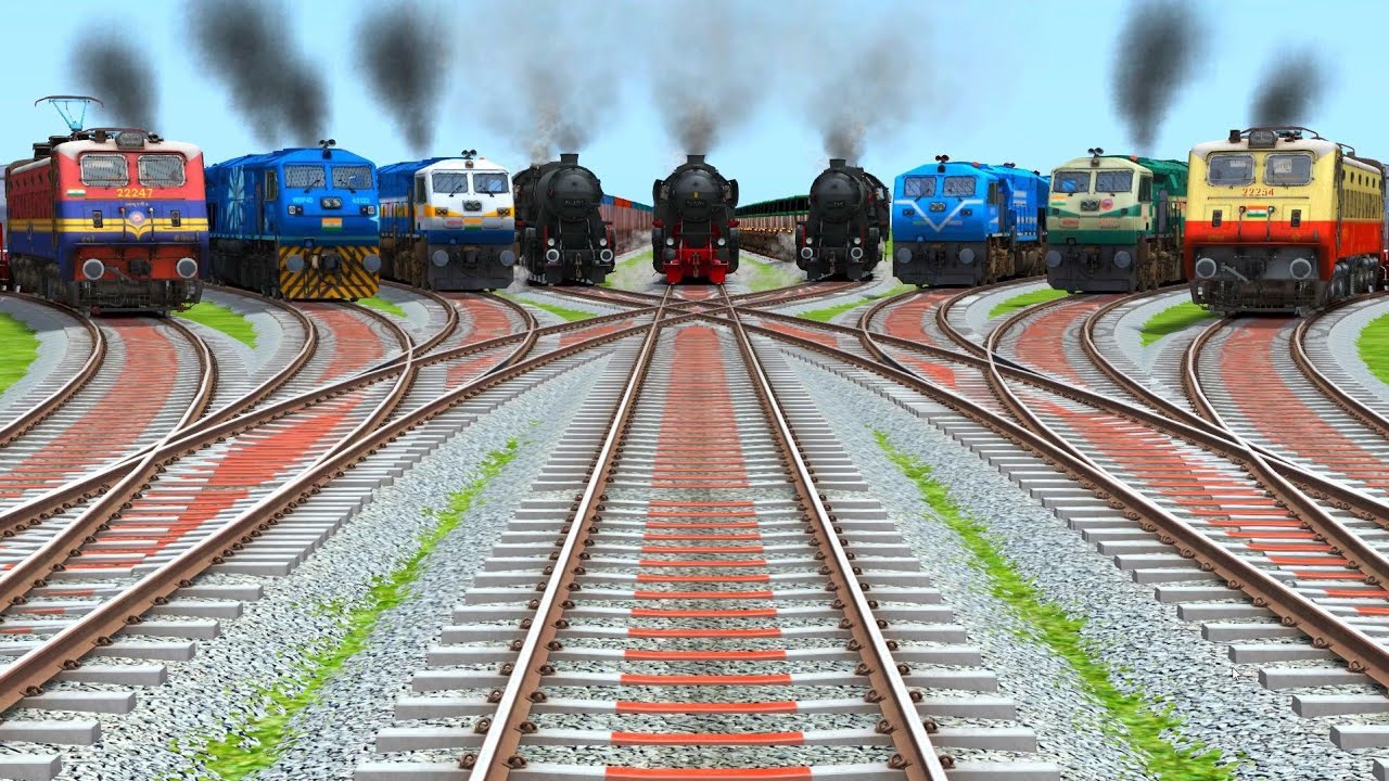 All Realistic Trains Run At Bumpy CurvesRailroad Track|high graphics ...