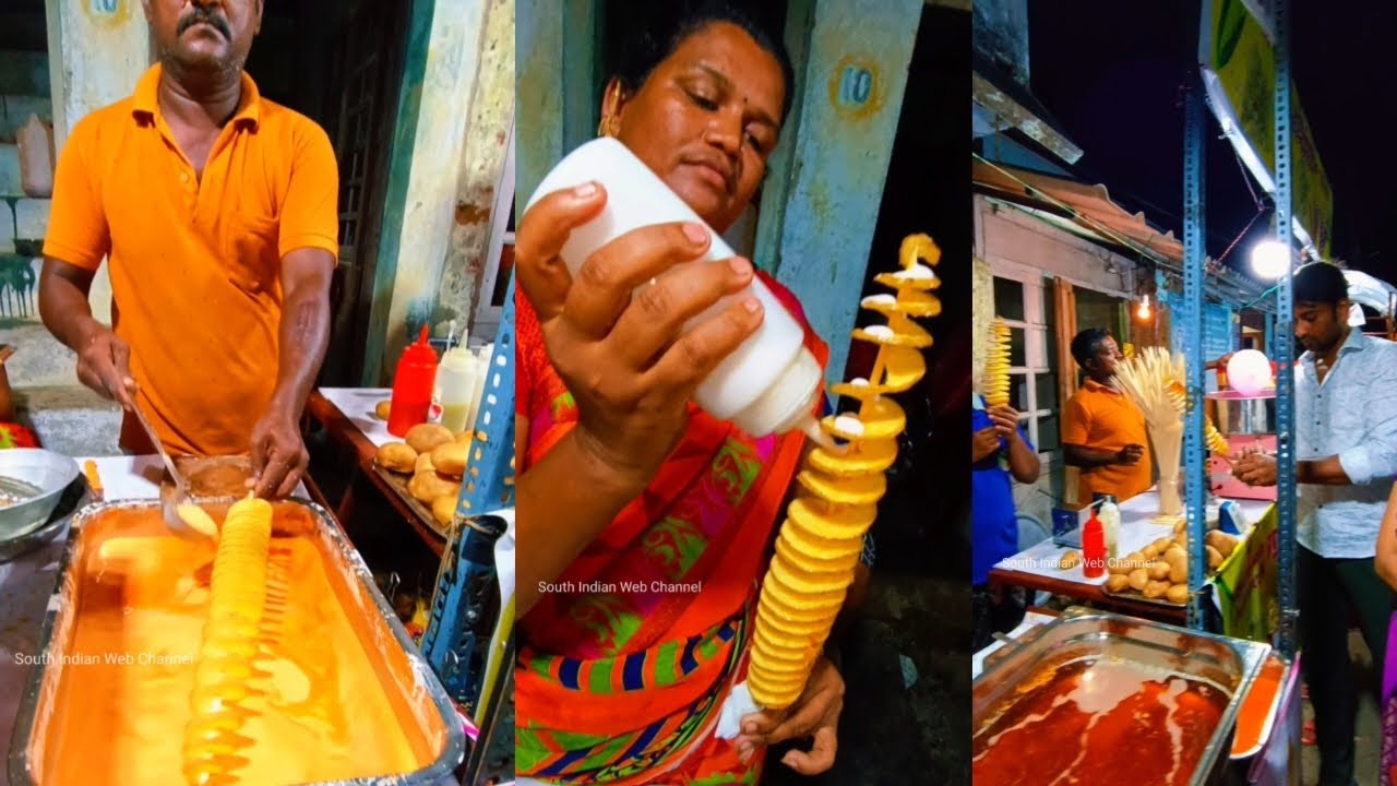 Spring Potato Making Street Food in Pondicherry | Indian Street Food ...