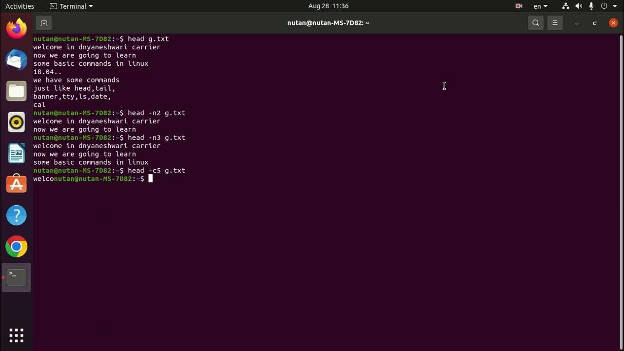 bsc3cs first practical 1)general purpose utility commands a)head 2)tail - YouTube