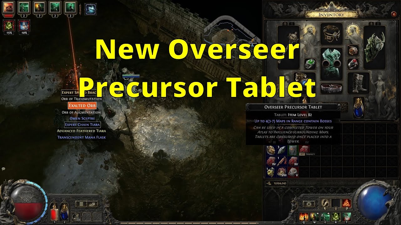 POE2: New Overseer Precursor Tablet and Map Boss Drop example - YouTube