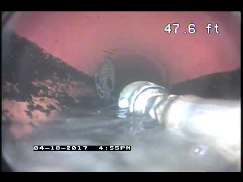 Hydro jetting of 6 clay tile sewer line, Bettendorf - YouTube