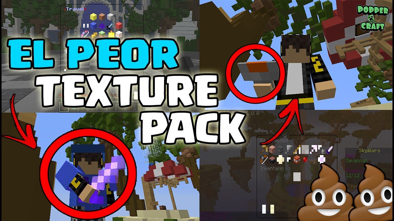 EL PEOR TEXTURE PACK DE MINECRAFT - SKY WARS - YouTube