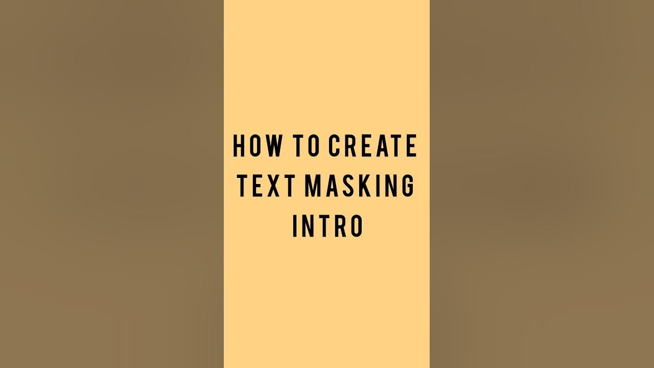 Create text masking intro in inshot #edit #inshot #youtubeshorts #howto - YouTube
