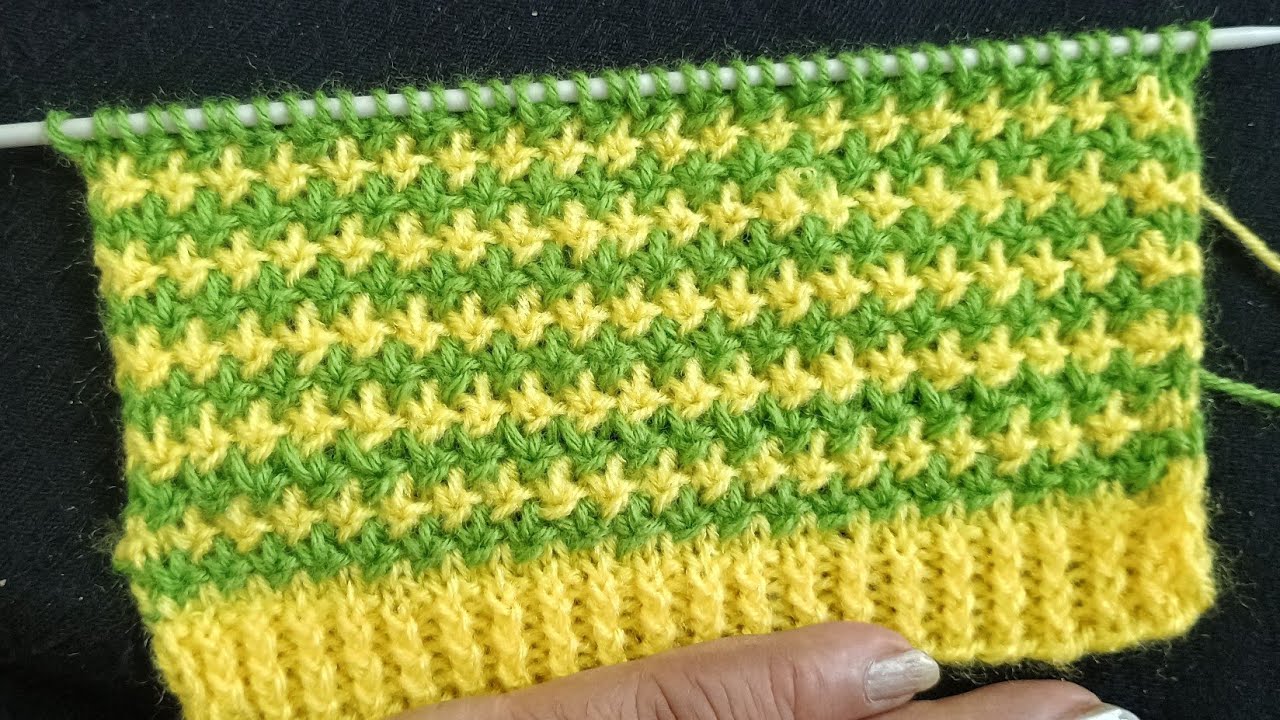 Two color easy knitting pattern for sweater - YouTube