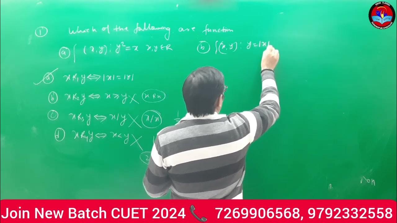 CUET 2024 Maths | Relation & Function | Cuet Mathematics | Class 12th | By Grijesh Sir - YouTube