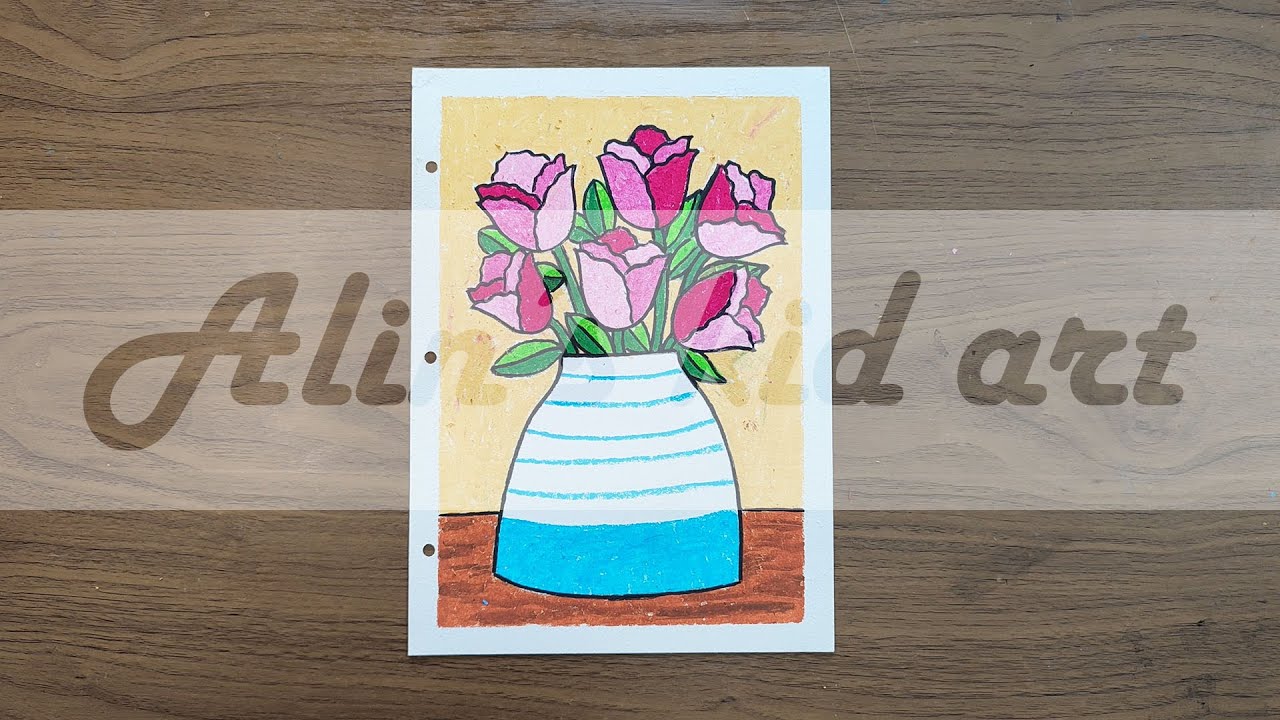🌹 Cách vẽ lọ hoa hồng - How to draw a vase of rose flowers 🌹 - YouTube