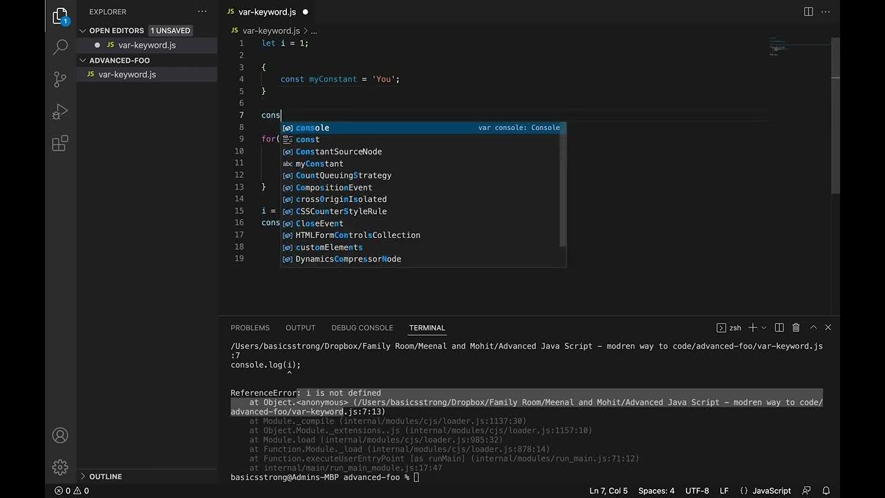 JavaScript let const - Overcome problems with Var - YouTube