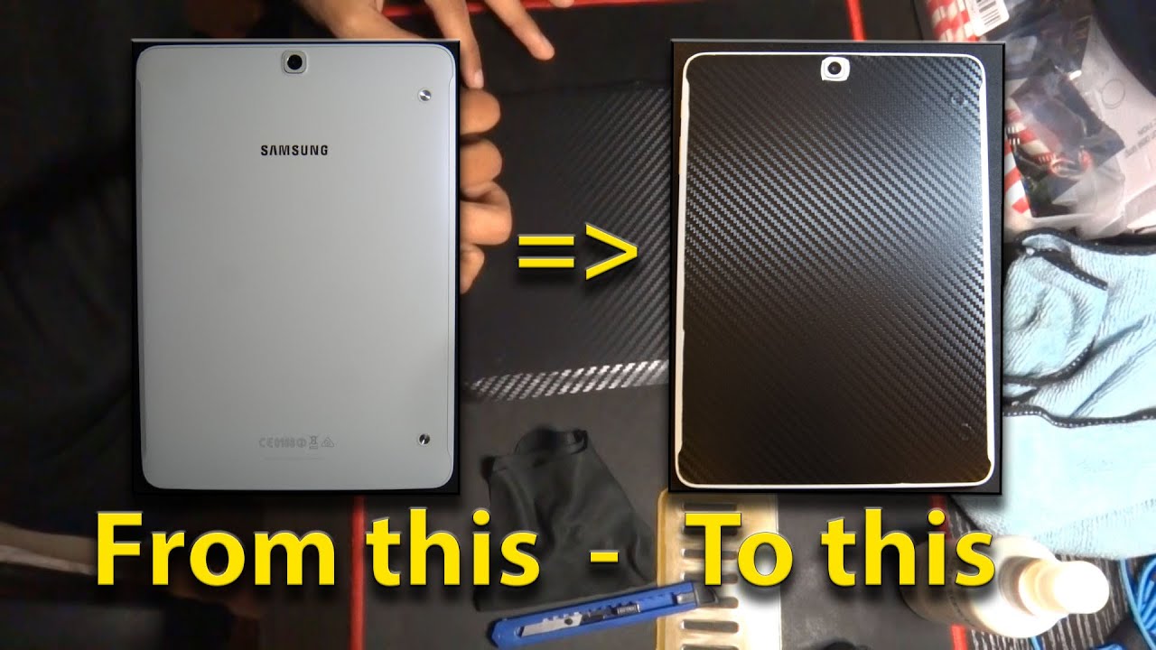 Let's vinyl wrap Samsung Tablet Tab 2 back cover - YouTube