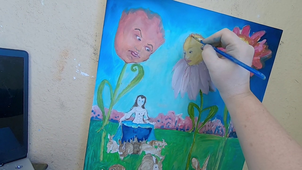 Judgemental Flowers 1 of 2 - 1st Layer of Color - YouTube