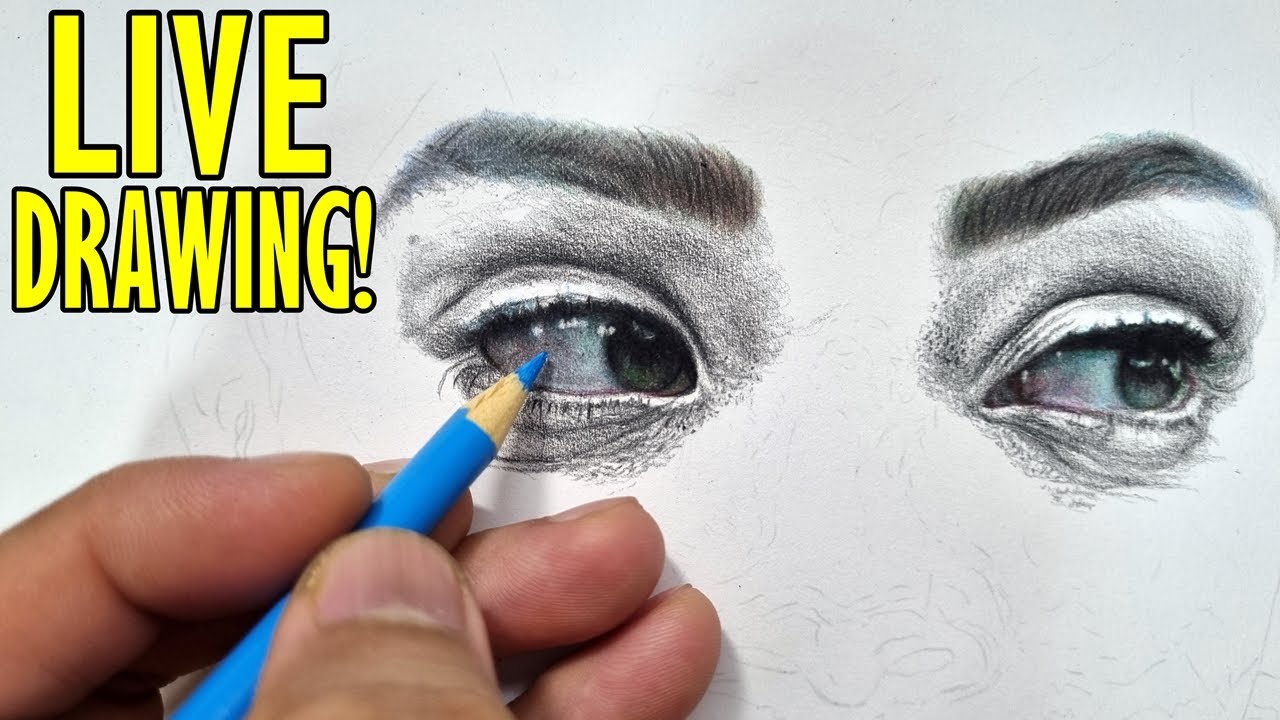 LIVE & RAW Colored Pencil DRAWING! How to Draw Realistic Portrait ...