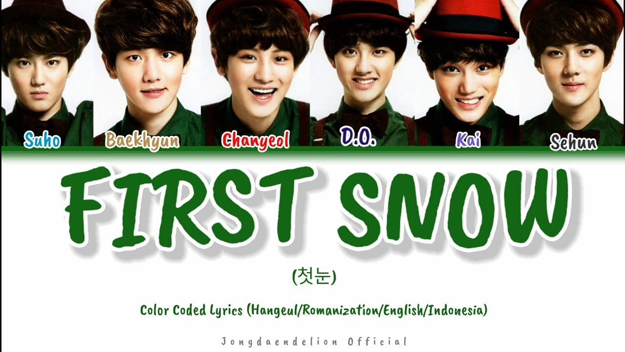 EXO (엑소) - First Snow (첫눈) Color Coded Lyrics (Hangeul/Romanization ...