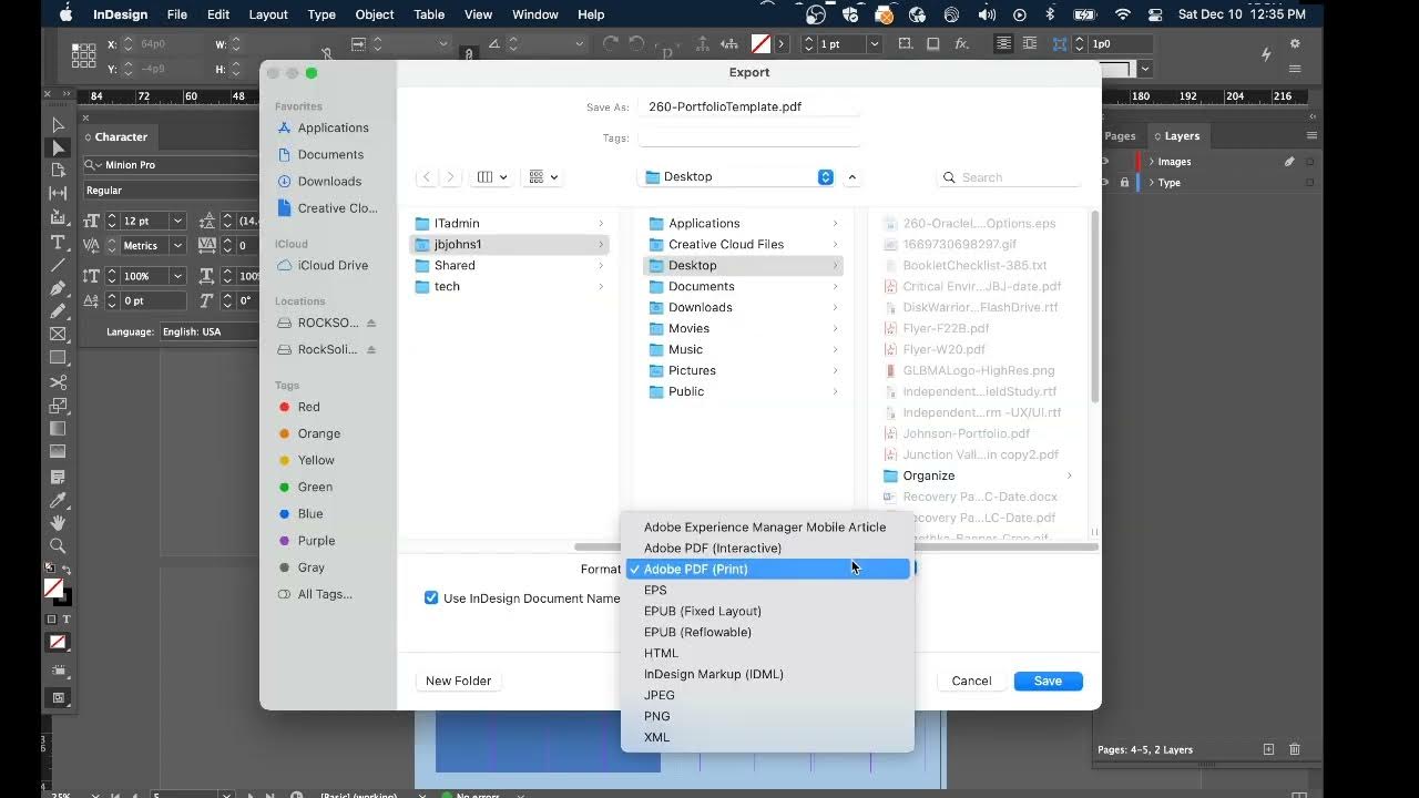 InDesign Basics: Exporting the File as PDF - YouTube