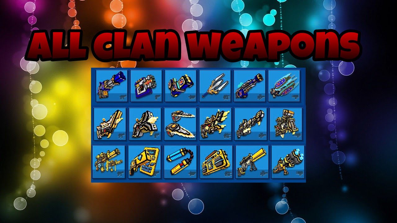 All clan weapons - Pixel gun 3D - YouTube