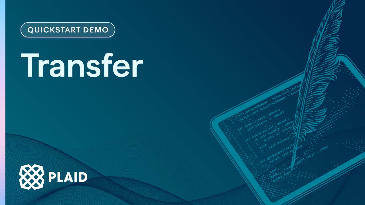 Plaid Transfer -- Quickstart Demo - YouTube