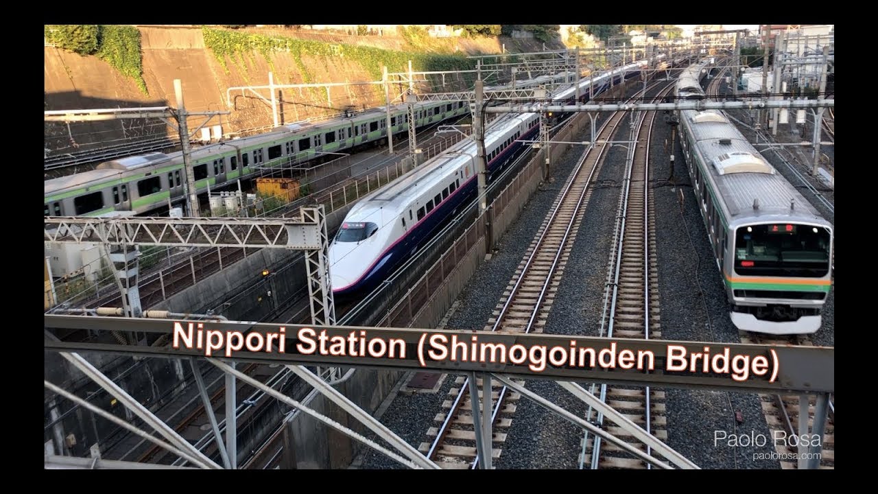 Collection of Japanese trains at Nippori Station in Tokyo ( Shimogoinden Bridge) - YouTube