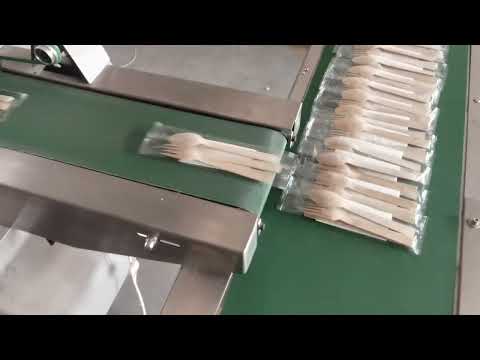 Tek kullanımlık ahşap bıçak çatal ve kaşık otomatik paketleme makinesi