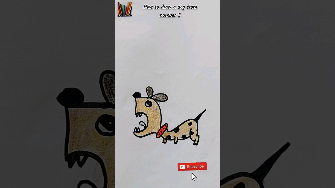 How to draw a dog from number 5 #shorts #short ##numberdrawing # ...
