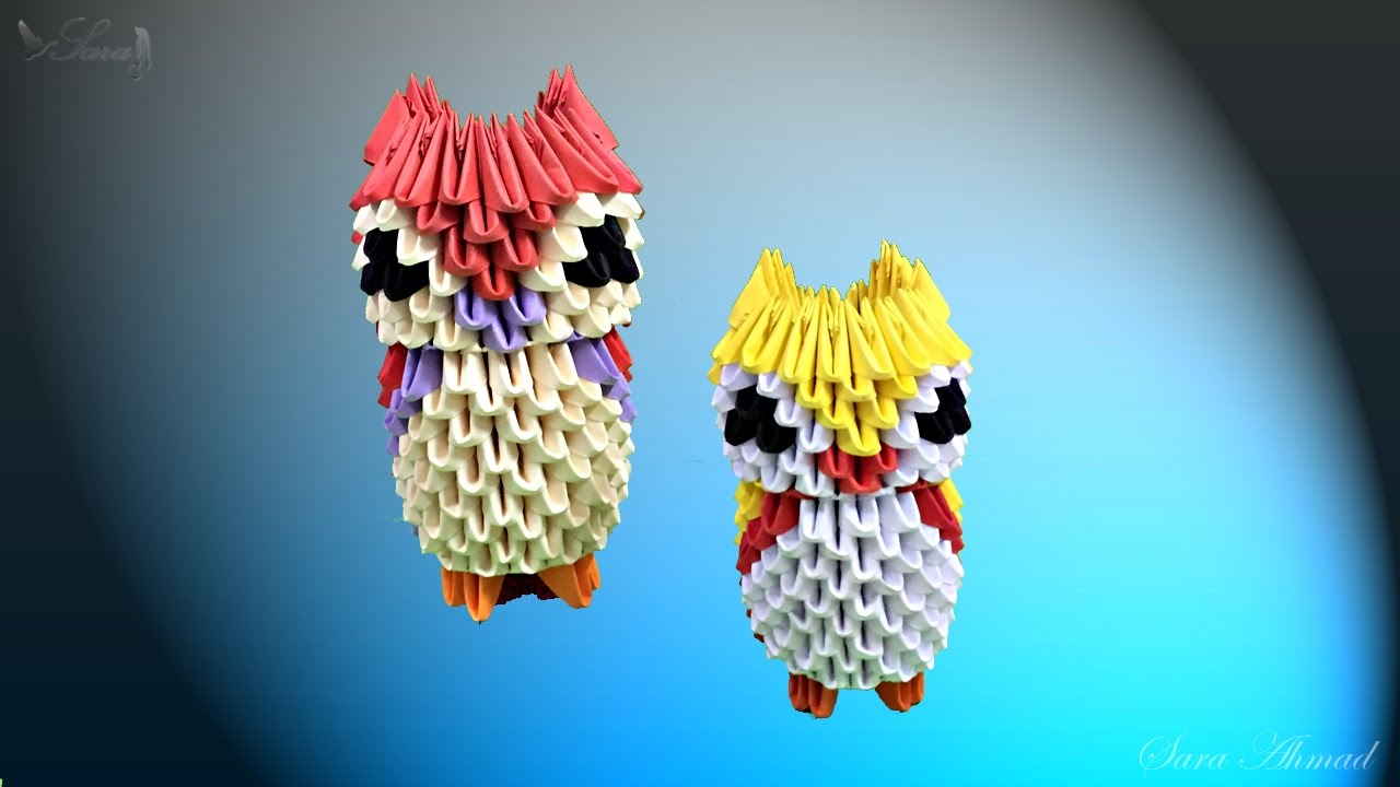 3d origami - Owl 2 - YouTube